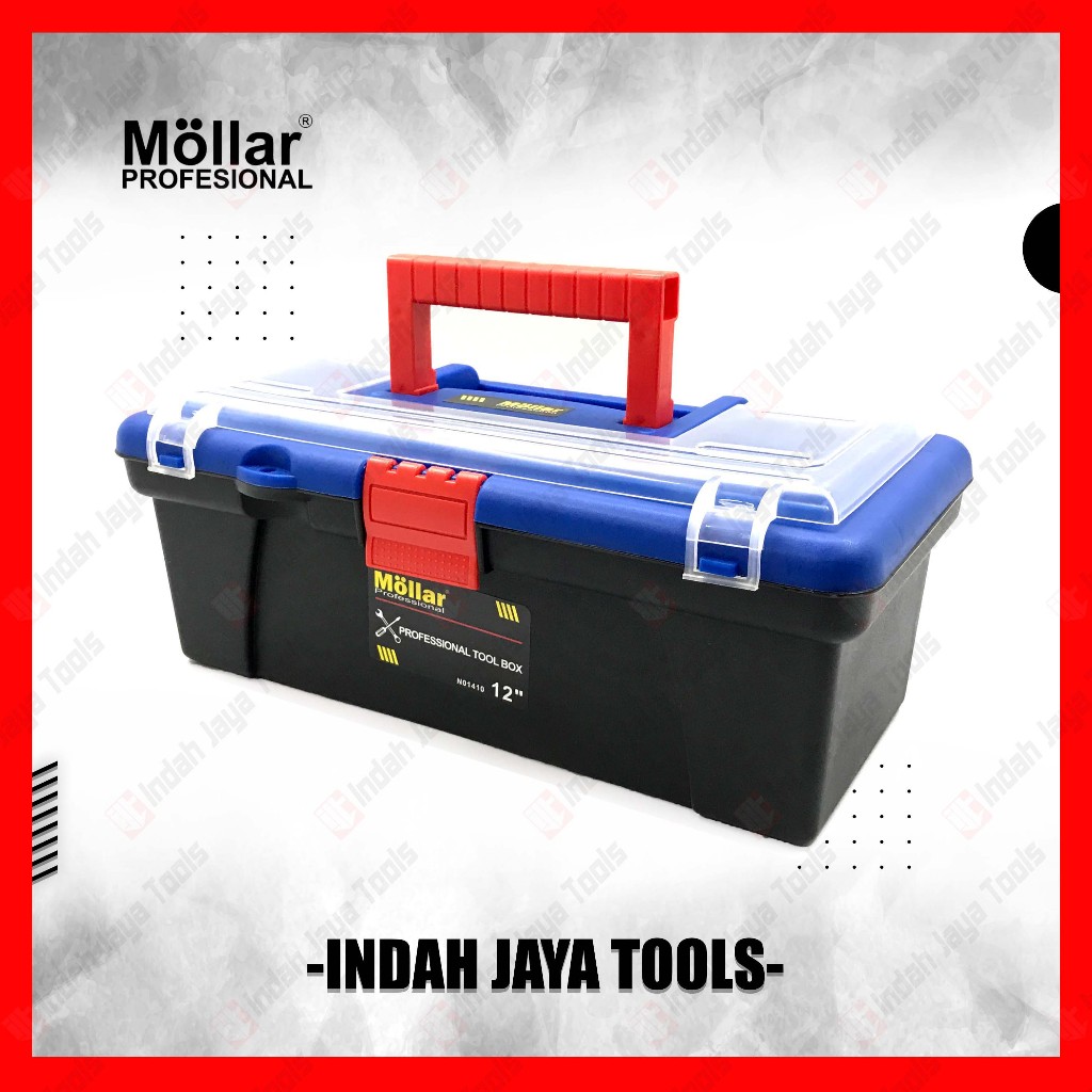 Jual MOLLAR Toolbox Plastik 12 Inch Tool Box Kit - Kotak Tempat Kunci ...