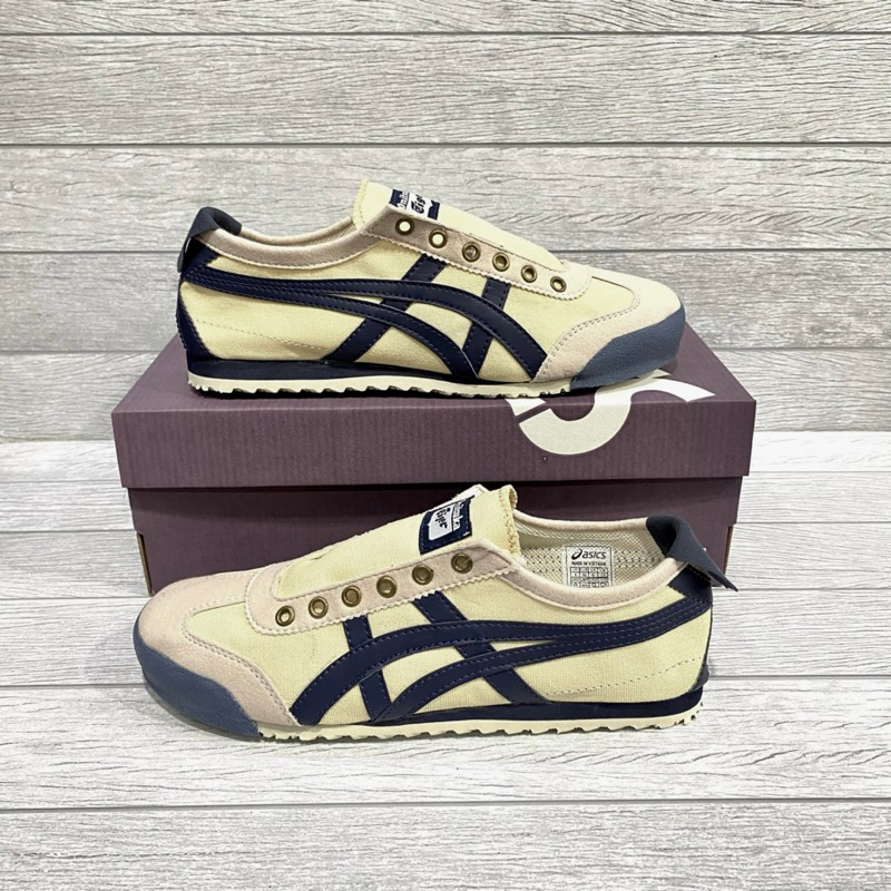 Jual (TERLARIS) sepatu 0nitsuka tiger slip on tanpa tali list blue red sepatu sneakers Flat Pria ...