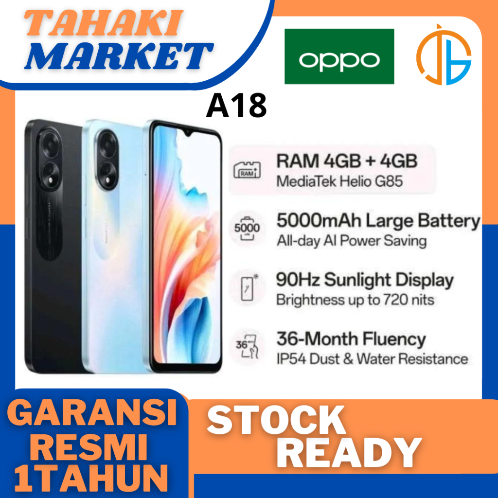 Jual OPPO A18 4GB/128GB Smartphone Garansi Resmi | Shopee Indonesia