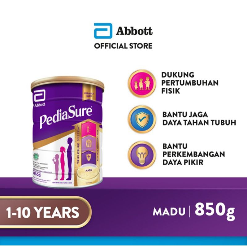 Jual PediaSure Triplesure Susu Formula Pertumbuhan Anak Madu 850 g | Shopee Indonesia