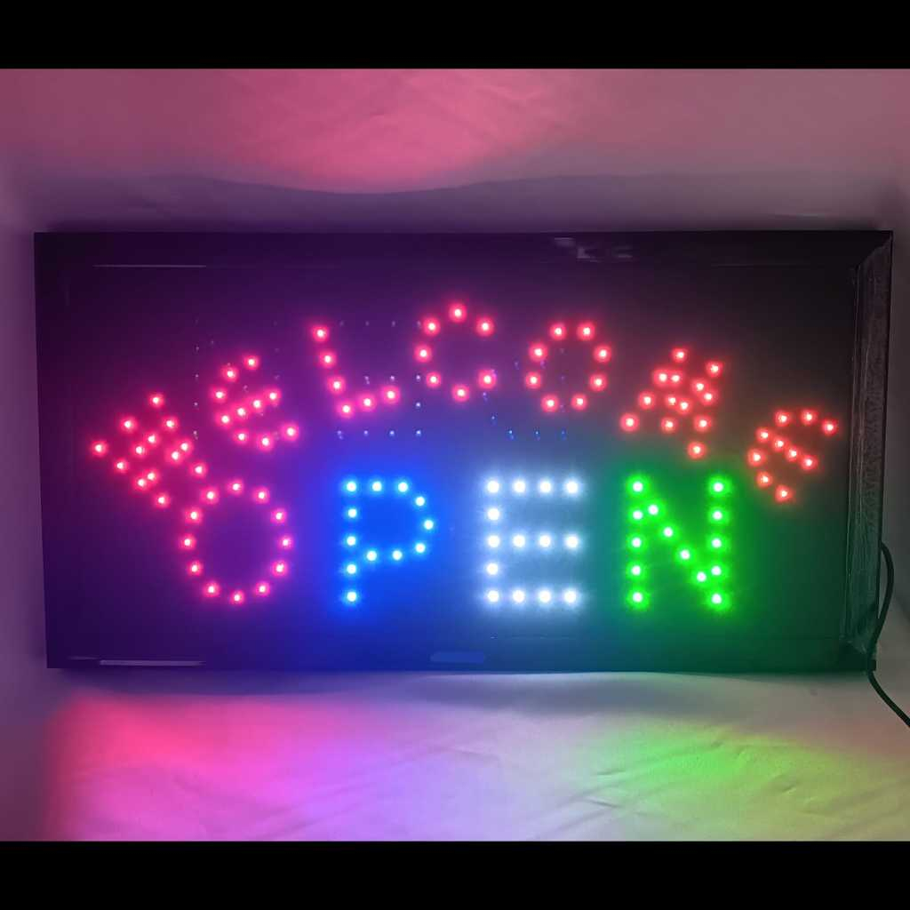 Jual Lampu Led Papan Tulisan Welcome Open Untuk Restoran,Toko,dll ...