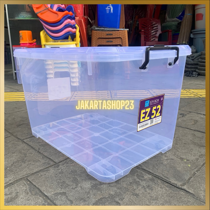 Jual EZY BOX Container EZ 52 Liter Bening Transparan Kontainer Box ...