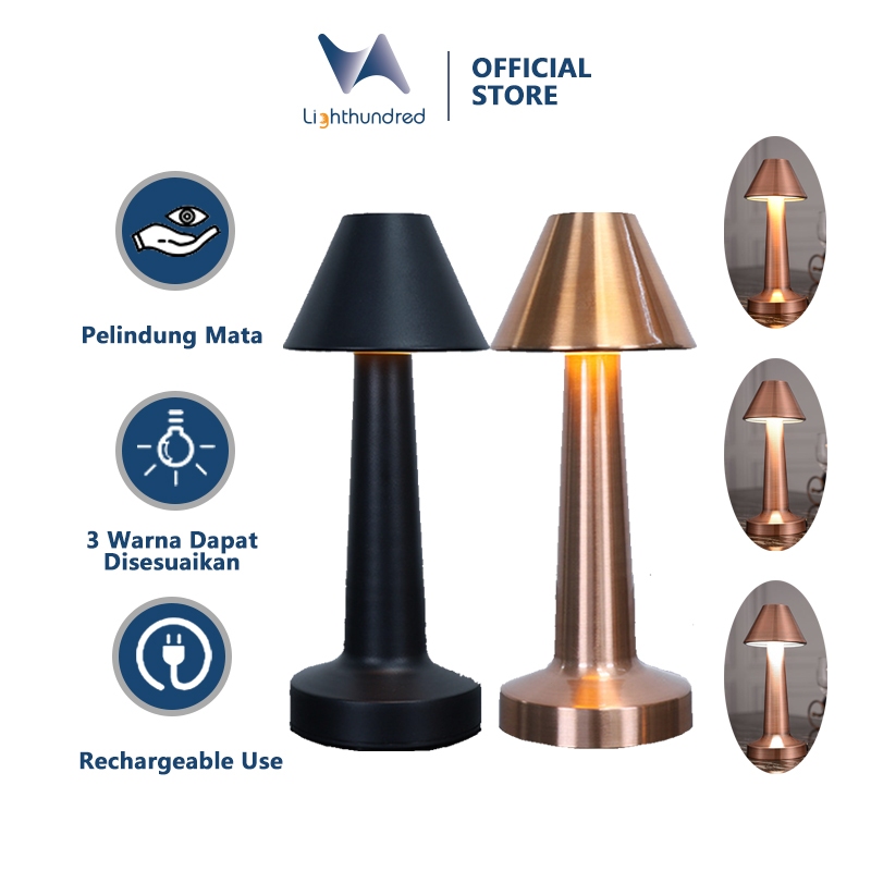 Jual Lighthundred Lampu Meja Hias Touch LED USB Rechargeable 3 in 1 / Lampu Meja Portable LED ...