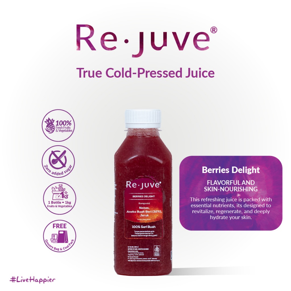 Jual Re.juve Jkt - Berries Delight 250 ml (Cold-Pressed juice / jus ...