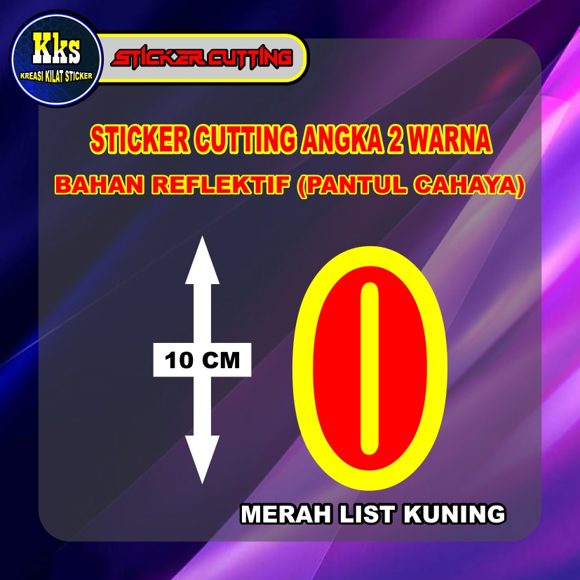 Jual CUTTING STICKER ANGKA 2 WARNA BAHAN REFLEKTIF (MENYALA SAAT ...