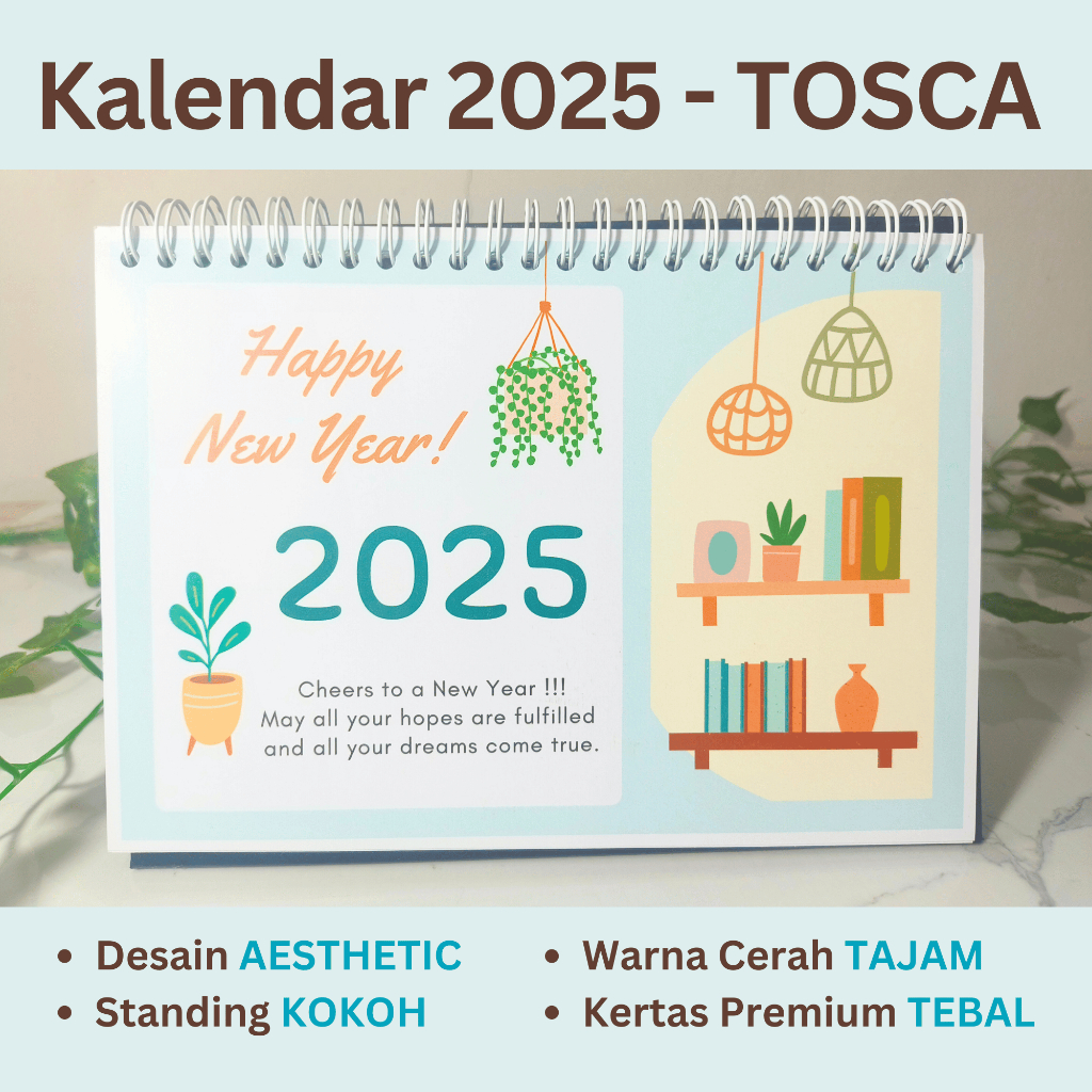 Jual TOSCA - Kalender 2025 aesthetic , Kalender meja 2025 , Kalendar ...