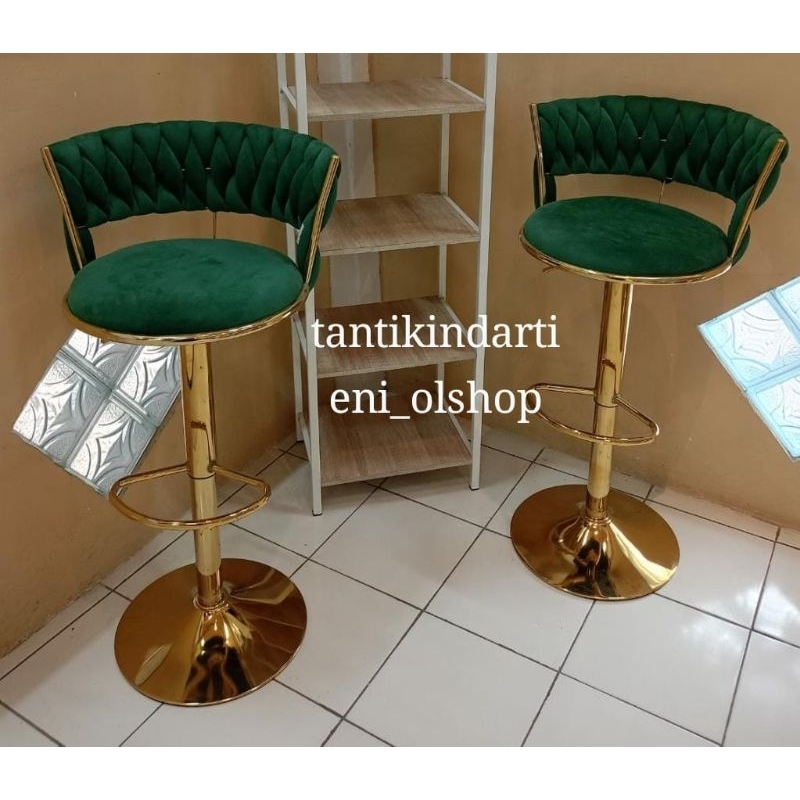 Jual KURSI BAR STOOLS, BALDU MODERN ELEGANT, HIJAU, NAVY, KUNING ...