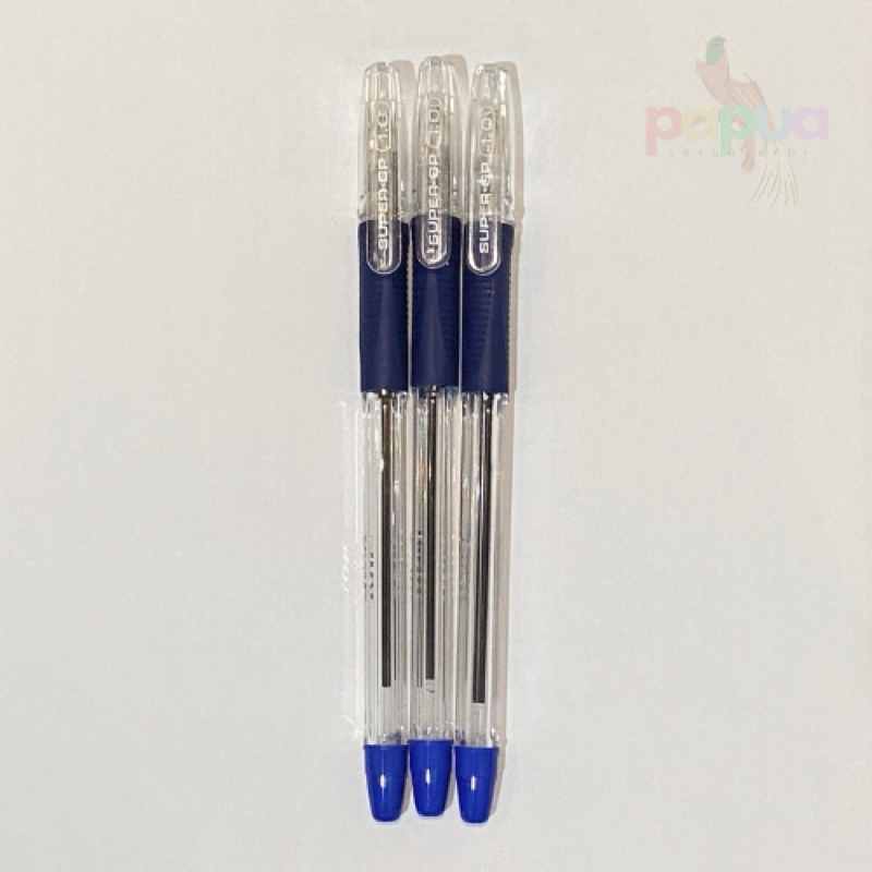 Jual [3 pcs] Ballpoint Pilot BPP-GPL-M Super Grip Light 1.0 MM Biru ...