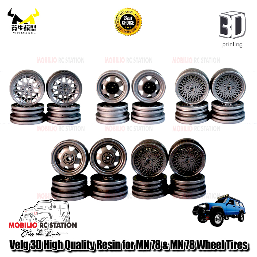 Jual Velg 3D Resin RC MN WPL Mini Scale for MN78 Hex 5 OEM Quality Look ...