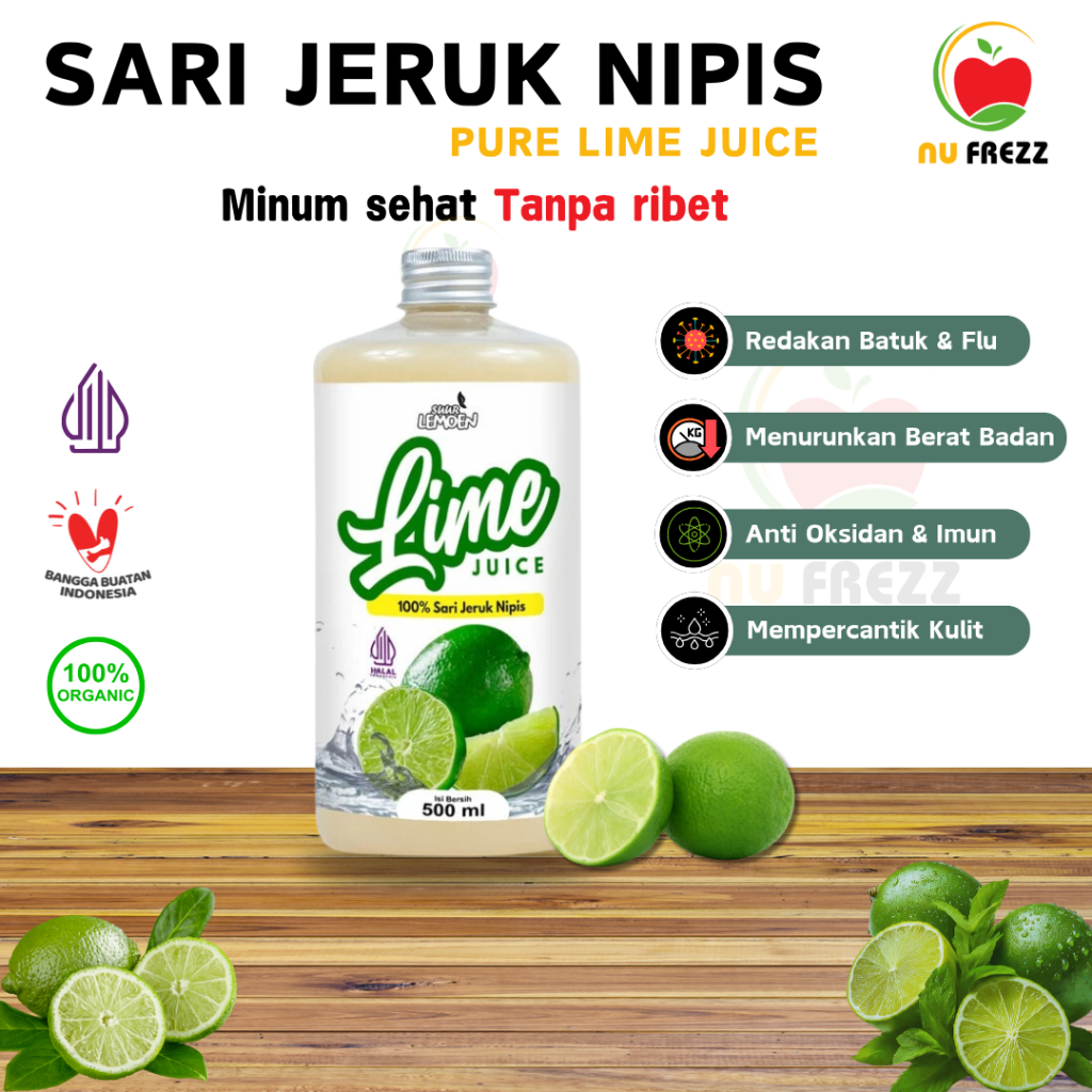 Jual Sari Jeruk Nipis Murni Asli 100% Minuman Diet Pure Lime Fresh 500 ...