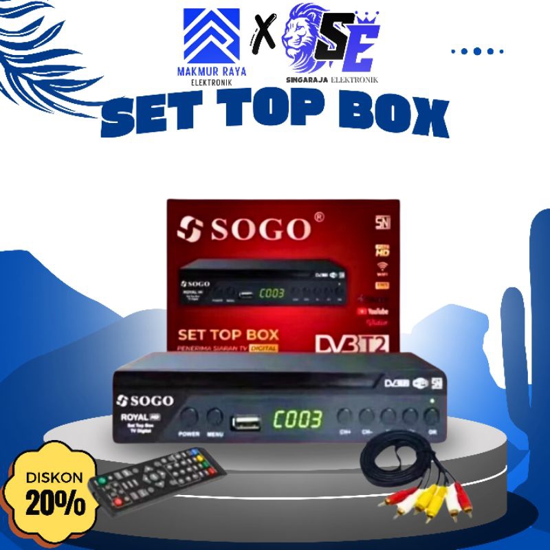 Jual SOGO SET TOP BOX STB ROYAL DVB T2 TV SIARAN DIGITAL | Shopee Indonesia