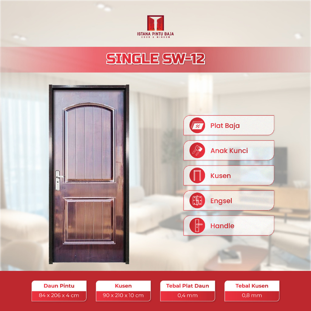 Jual IPB - (ECO 24) Full Set Pintu Baja Anti Karat Set Pintu Pintu + Kusen + Handle Anti Karat ...