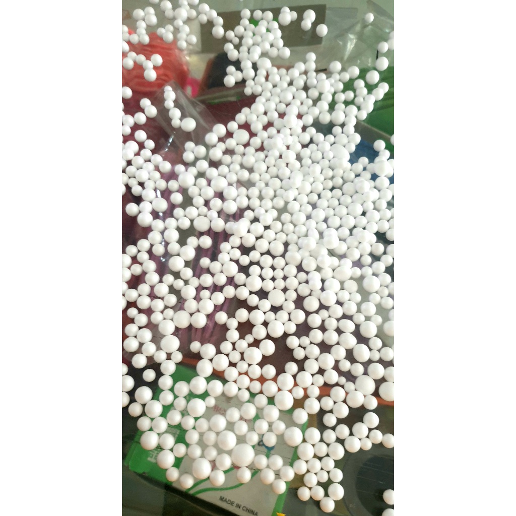 Jual Butiran Styrofoam 23-25Gram Gabus untuk Isi Bean Bag / bikin Slime ...
