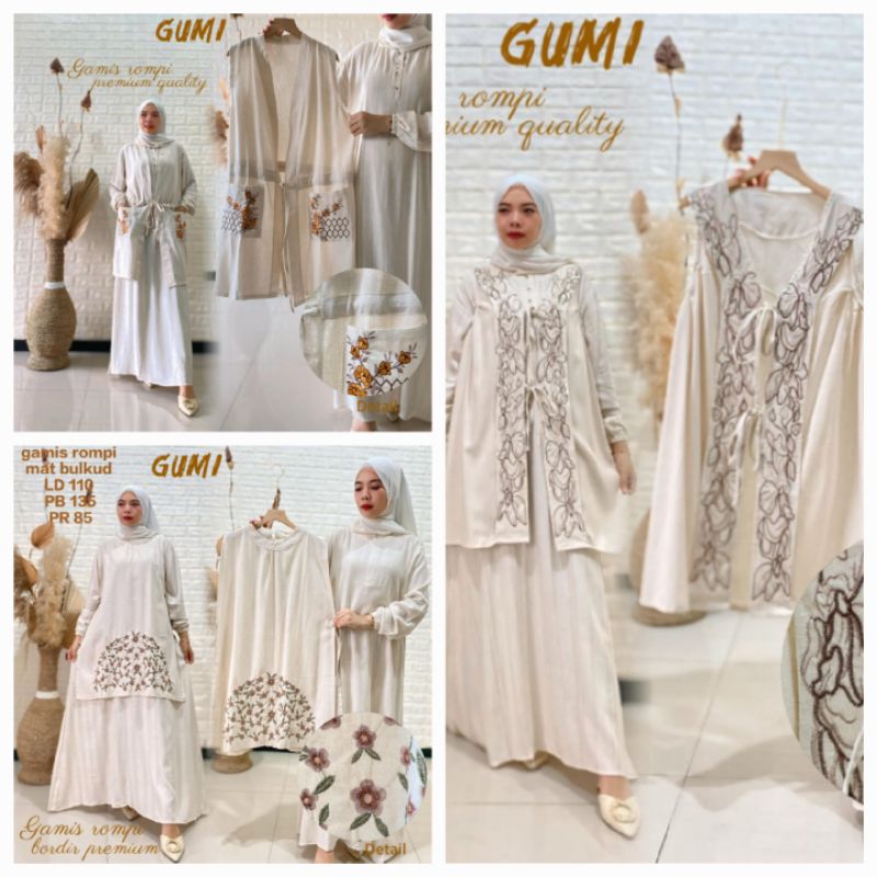 Jual GAMIS ROMPI LINEN BULKUD ( 3 MODEL) | Shopee Indonesia