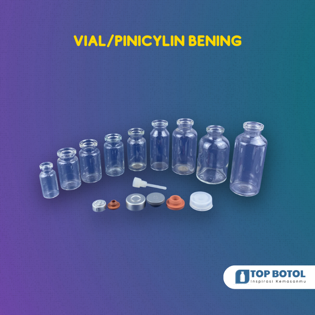 Jual (Paket isi 60pcs) BOTOL VIAL BOTOL PINICYLIN 5ML 8ML 10ML 12ML ...