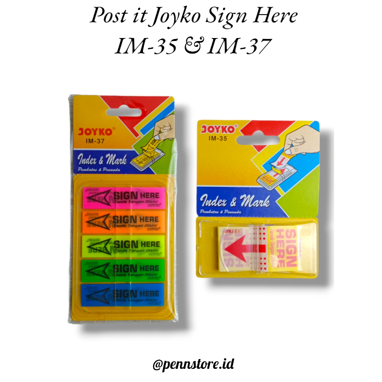 Jual Post It Joyko Sign Here Label Memo Stick Tipe IM-35 dan IM-37 (per ...