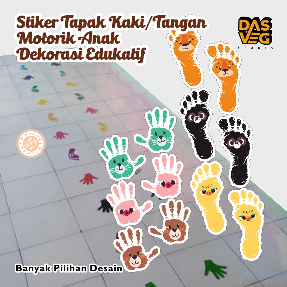 Jual Stiker Tapak Kaki Tangan, Sticker Lantai Jejak Kaki Anak | Stiker ...