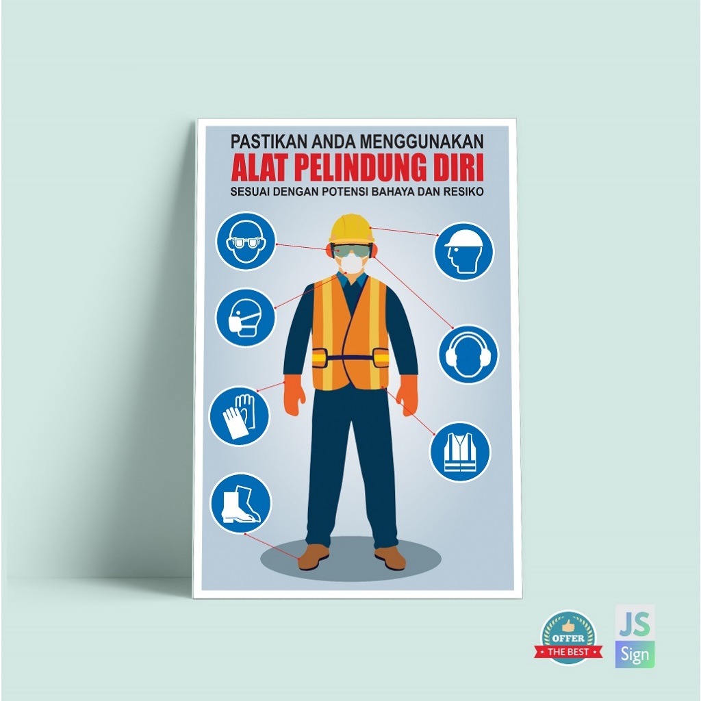 Jual Poster Safety K3 - PASTIKAN ANDA MENGGUNAKAN APD | Shopee Indonesia