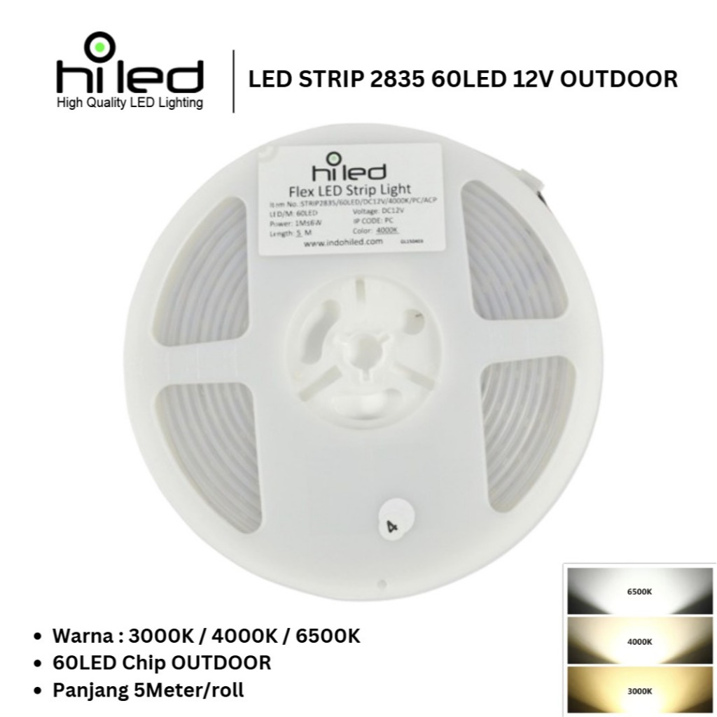 Jual HILED LED Strip 2835 OUTDOOR 60LED 12V 3000K | Shopee Indonesia