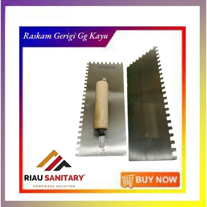 Jual raskam plat besi gerigi gagang kayu popeye raskam sendok semen ...