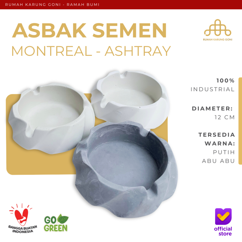 Jual Asbak Semen Montreal Diameter 12 cm - Concrete Ashtray - Asbak ...