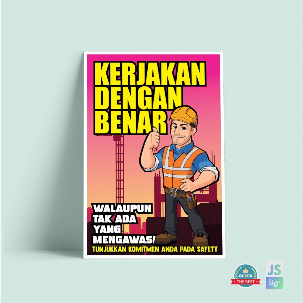Jual POSTER SAFETY K3 KERJAKAN DENGAN BENAR | Shopee Indonesia