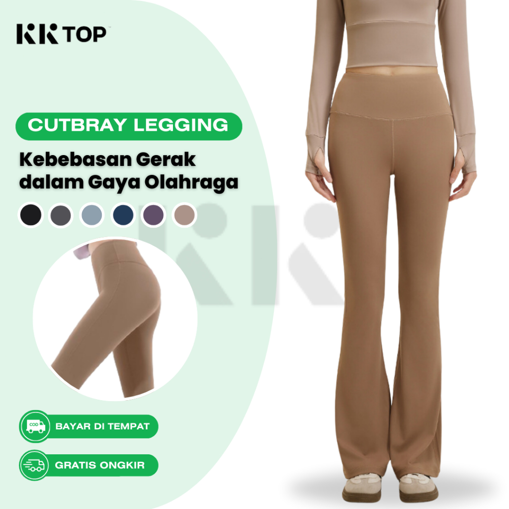 Jual KKTOP Celana Olahraga Yoga Wanita Legging Sport Celana Cutbray Olahraga High Waist Pants ...