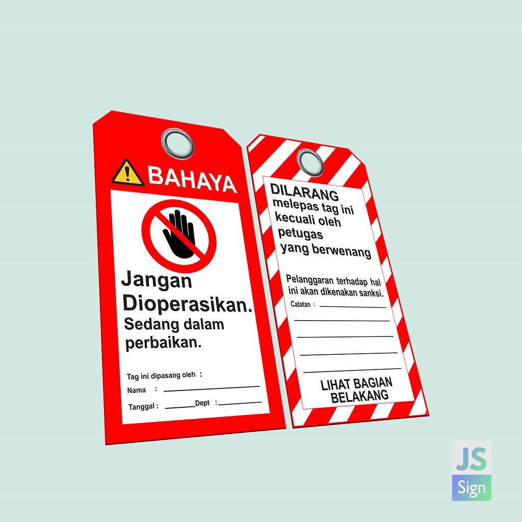 Jual TAG OUT LOTO OSHA - Jangan Dioperasikan Sedang Dalam Perbaikan ...