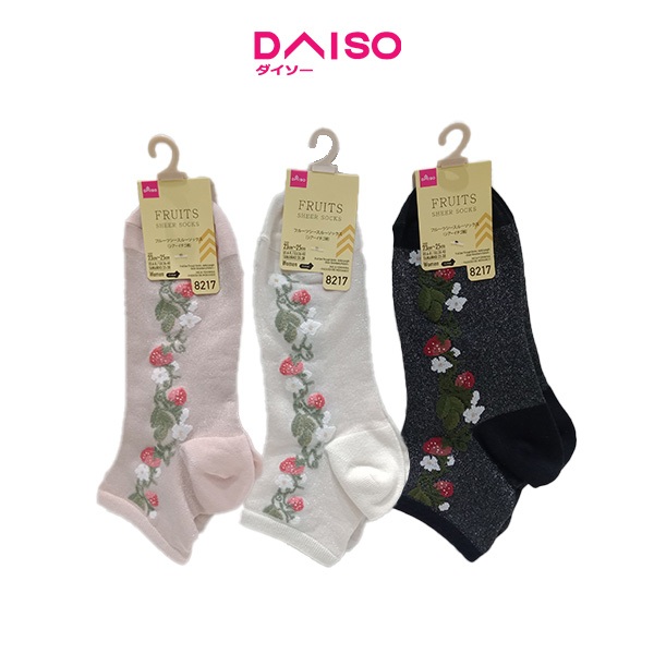 Jual Daiso Fruit See Through Socks - Ankle Length - Sheer Strawberry ...
