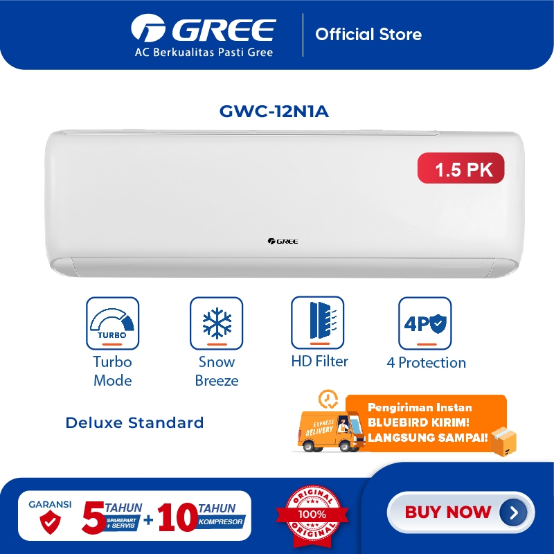 Jual GREE AC DELUXE STANDARD N1A Series - 1,5PK - GWC-12N1A - KOMPRESSOR BLACK DIAMOND FIN ...