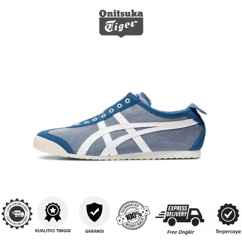 Jual Sepatu Onitsuka Tiger Original Mexico 66 Slip On BLUE WHITE | Shopee Indonesia