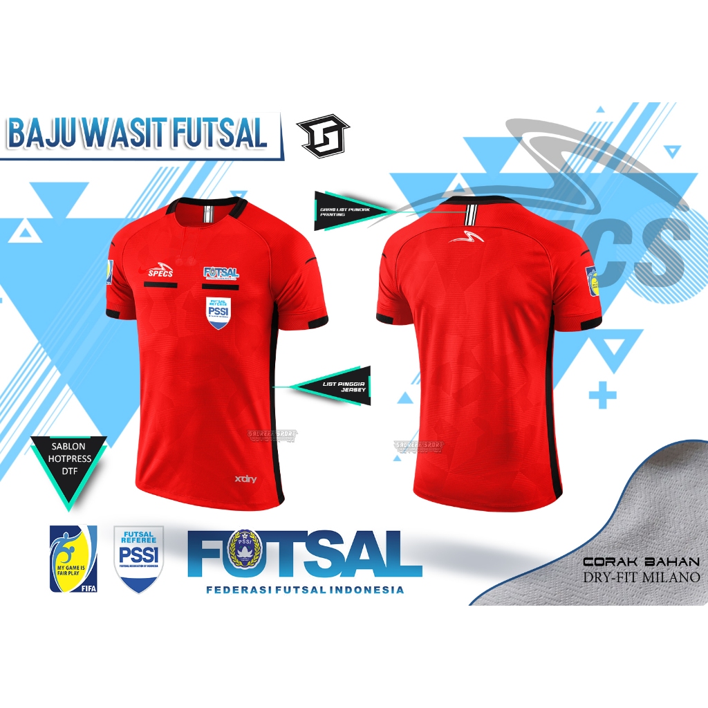 Jual Baju Wasit LOGO SAKU FUTSAL REFEREE - MODEL SPECS LIST PINGGIR ...