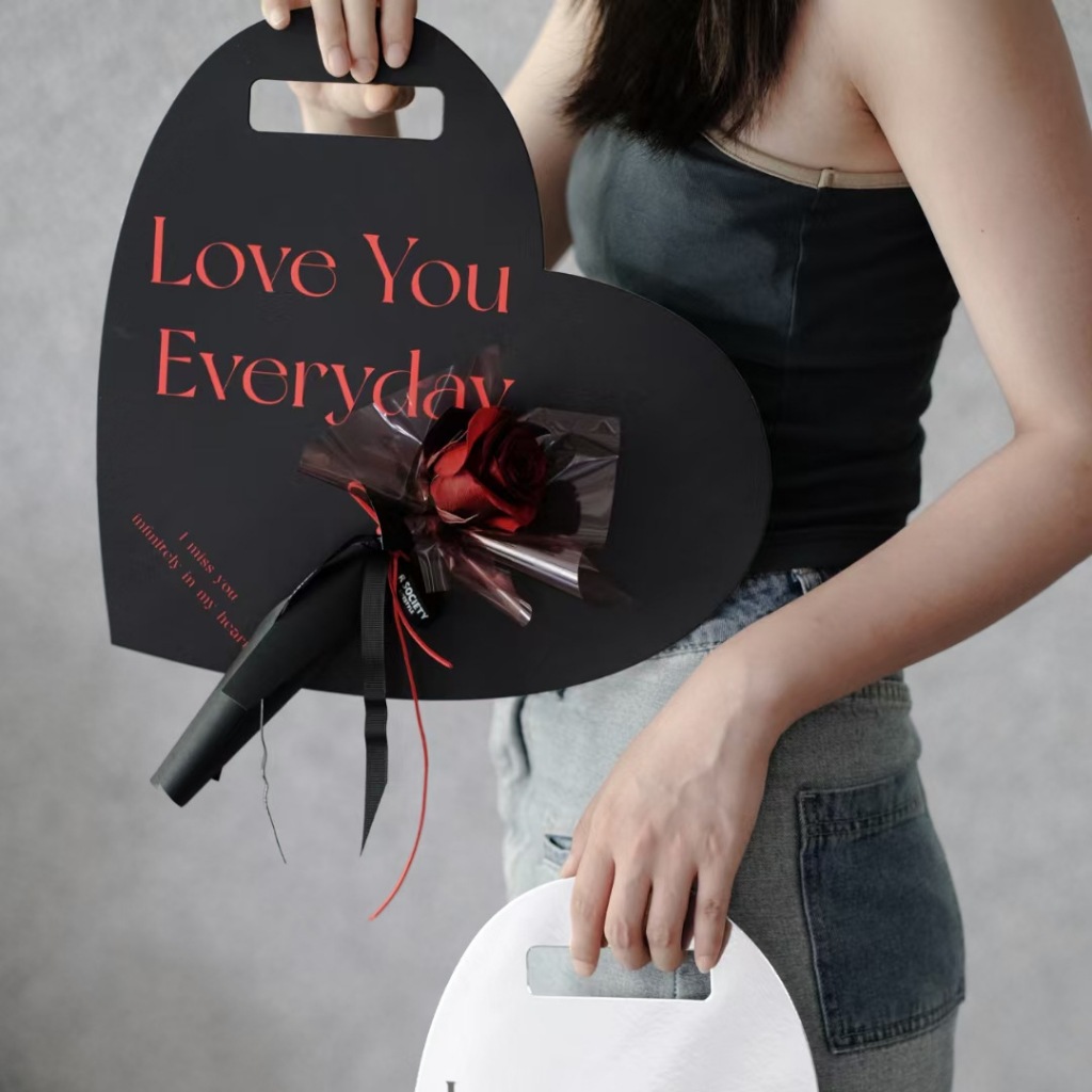 Jual cardboard love single flower holder, kartu handle bunga best ...