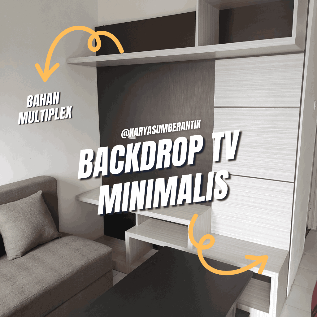 Jual CUSTOM LEMARI DINDING TV | BACKDROP TV | Shopee Indonesia