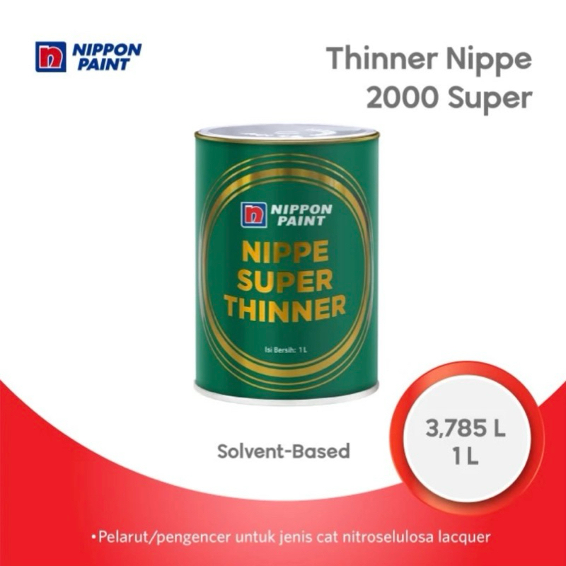 Jual Nippon Paint Thinner Nippe Super 2000 3.785 L/1L KALENG HIJAU | Shopee Indonesia