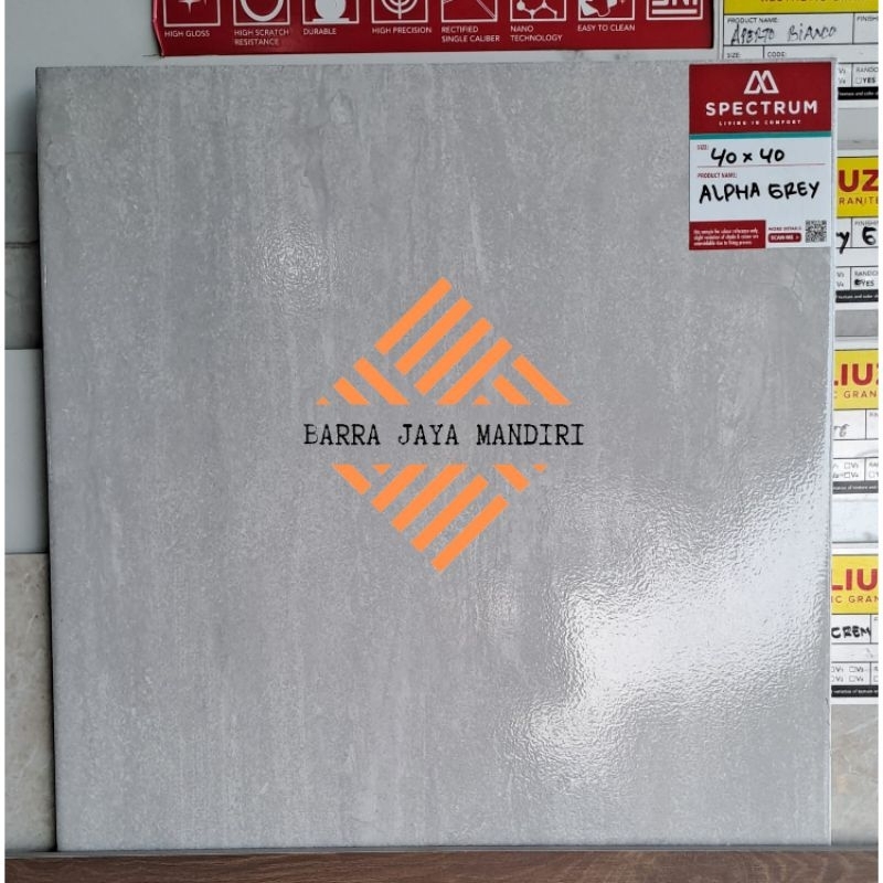 Jual KERAMIK LANTAI 40X40 ALPHA GREY GLOSSY - MULIA TILES | Shopee ...