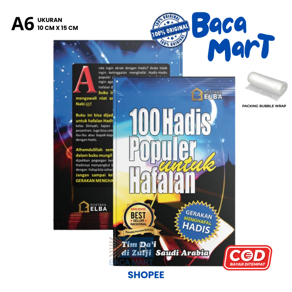 Jual BUKU 100 HADIS POPULER UNTUK HAFALAN - PENERBIT PUSTAKA ELBA - BUKU HADITS BUKU HADIS ...