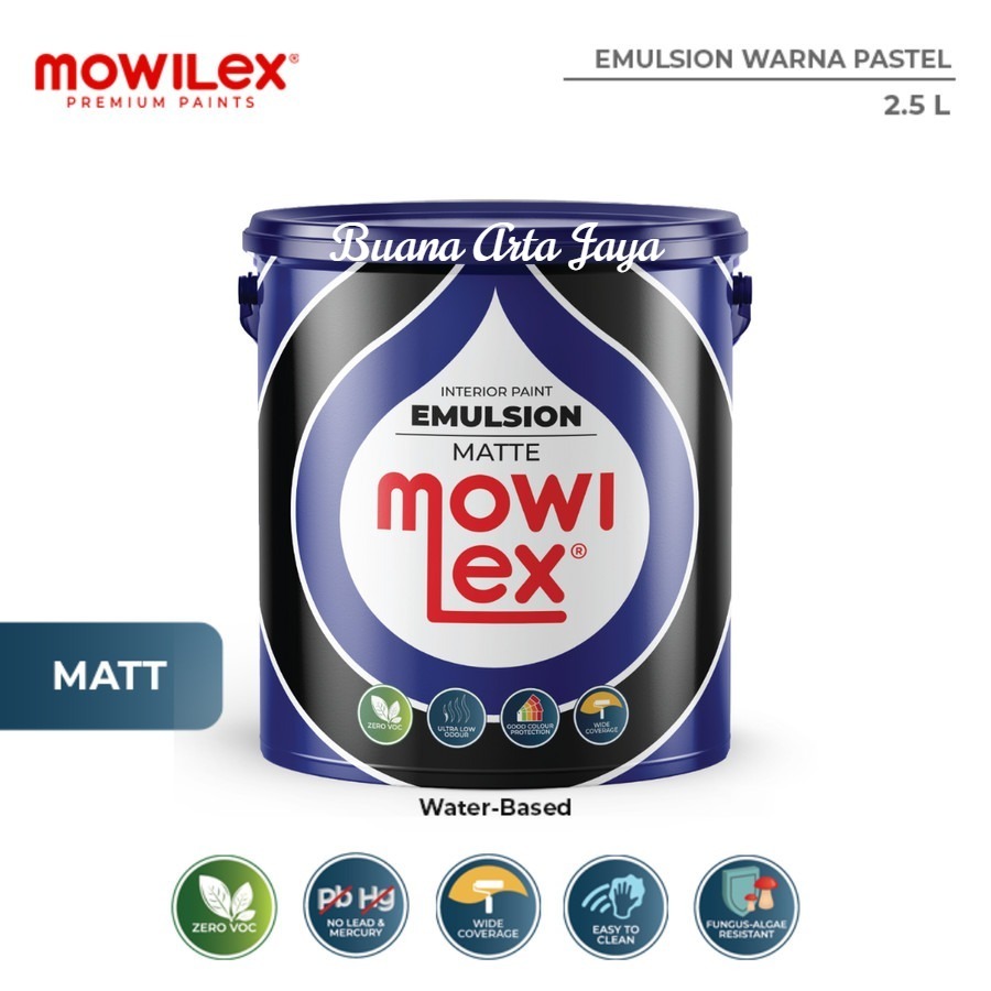 Jual Mowilex Emulsion Warna PASTEL Cat Tembok Ready Mix - 2.5 Liter ...