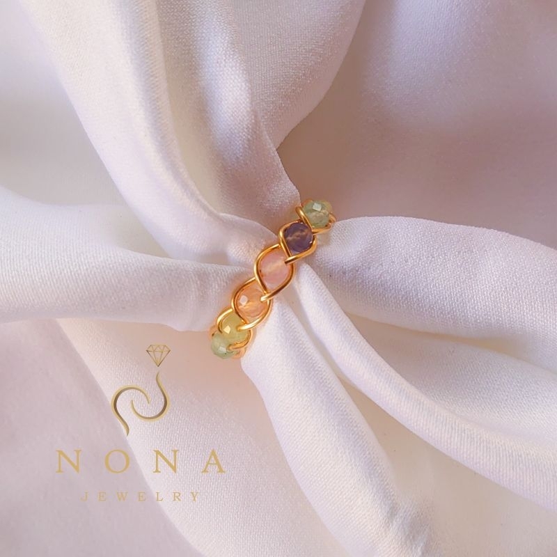Jual Full Crystal Ring Gold | Handmade Wire Ring | Cincin Tembaga ...
