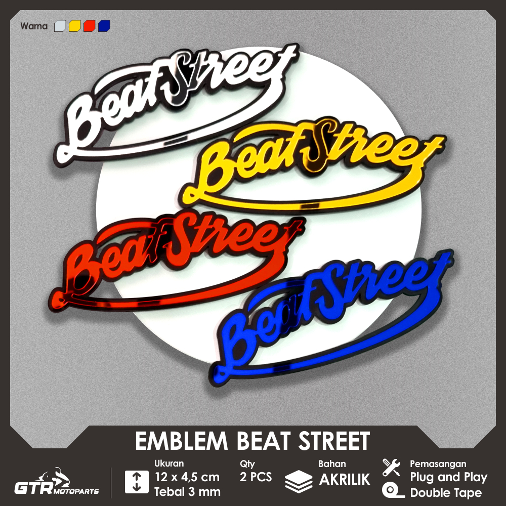 Jual GTR Emblem Beat Street 2 PCS 3D Logo Timbul Honda Beat Street ...