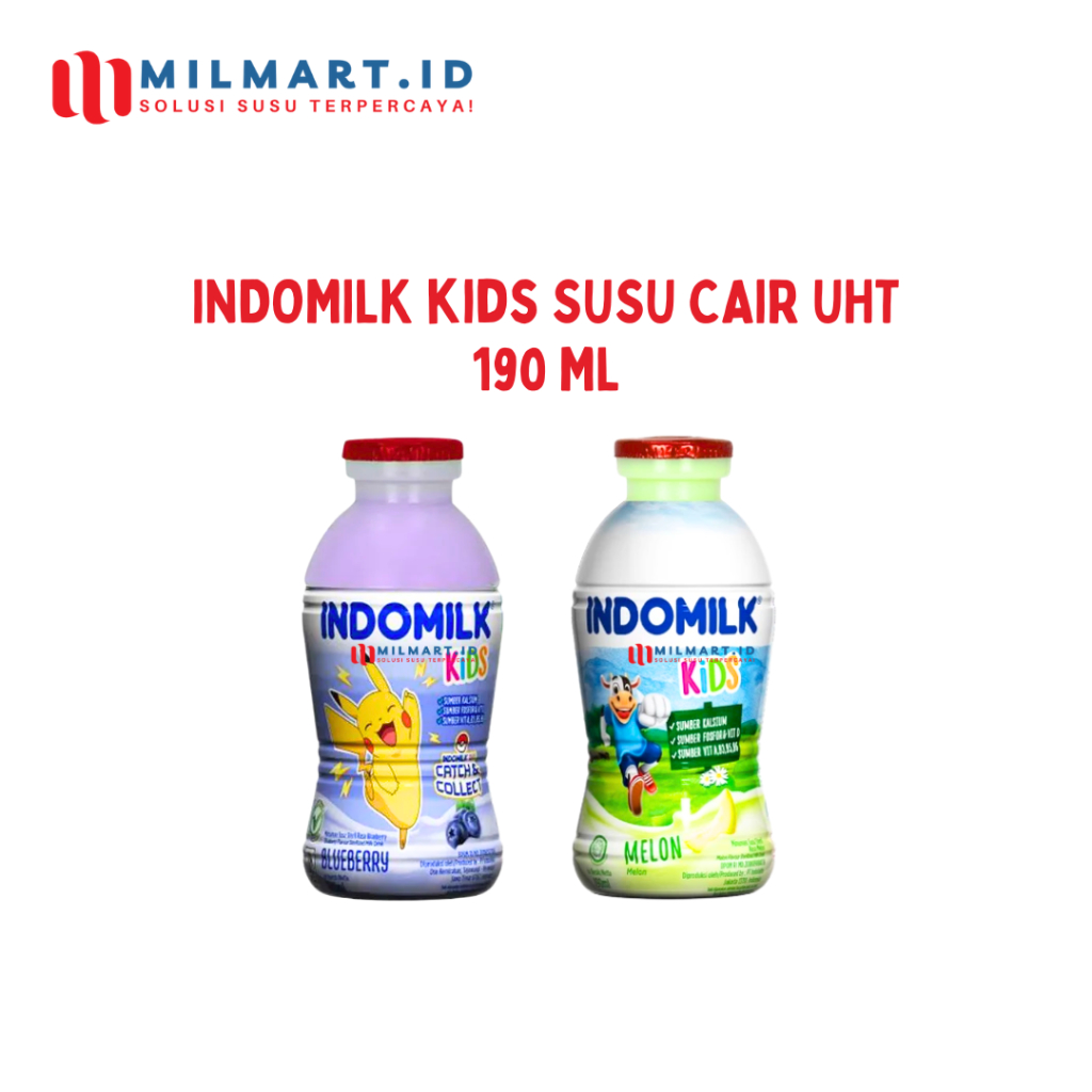 Jual INDOMILK KIDS SUSU UHT 190ML RASA MELON/BLUEBERRY SUSU CAIR ANAK | Shopee Indonesia