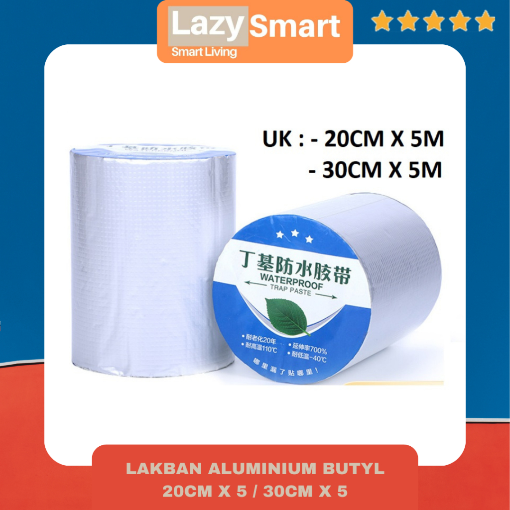 Jual Lakban Aluminium Foil Butyl Tape Lem Talang Anti Air Anti Bocor Waterproof Tape Ukuran ...