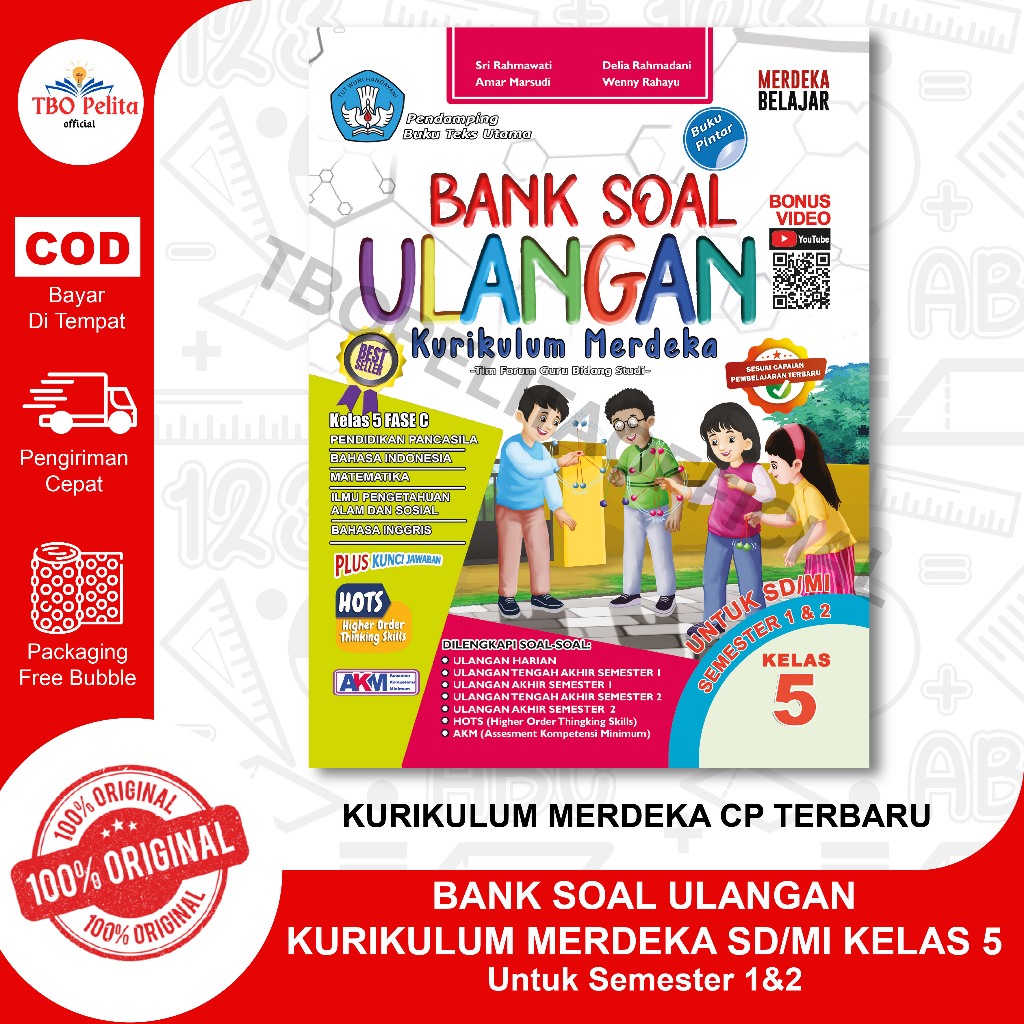 Jual Buku Bank Soal Ulangan Kurikulum Merdeka CP Terbaru SD/MI Kelas 5 (1 Buku isi semester 1&2 ...