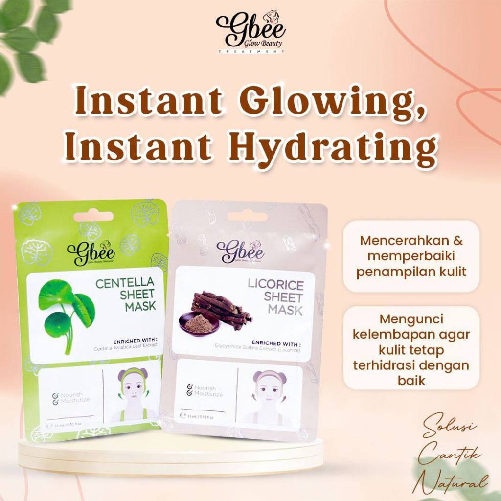Jual SHEET MASK GBEE GLOWBEAUTY (2 varian) | Shopee Indonesia