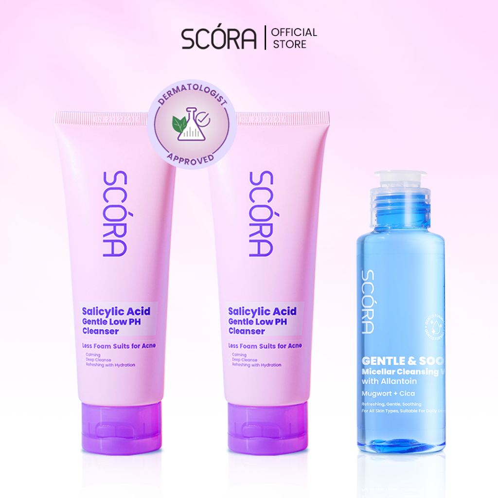 Jual SCORA Gentle & Soothe Micellar Cleansing Water 100 ml + SCORA ...