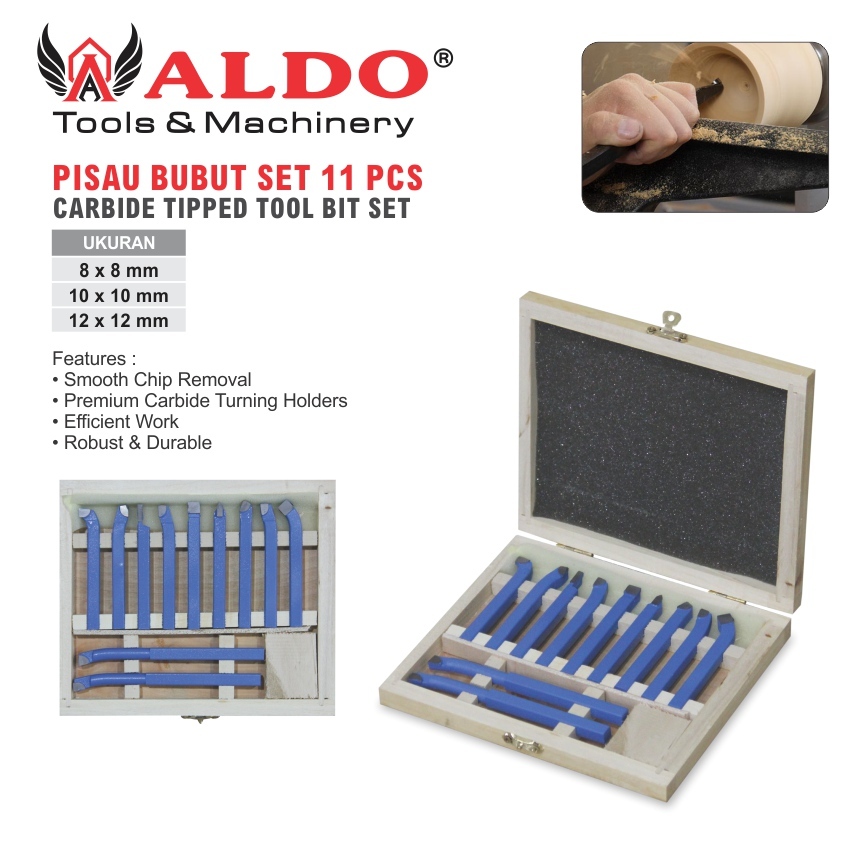 Jual PISAU BUBUT SET 11 PCS / CARBIDE TIPPED TOOL BIT SET / PISAU PAHAT ...