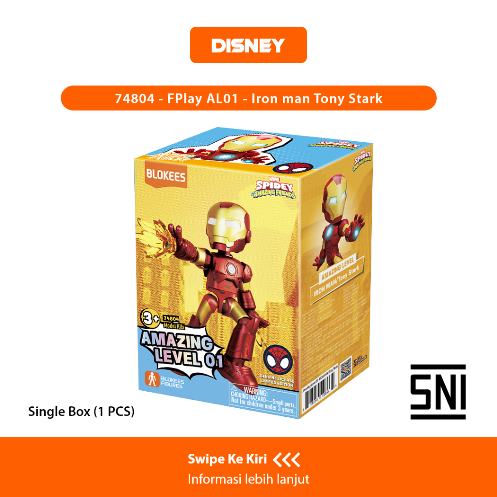 Jual BLOKEES Disney Iron Man Tony Stark Gacha Figure Magic Blocks FPLAY ...