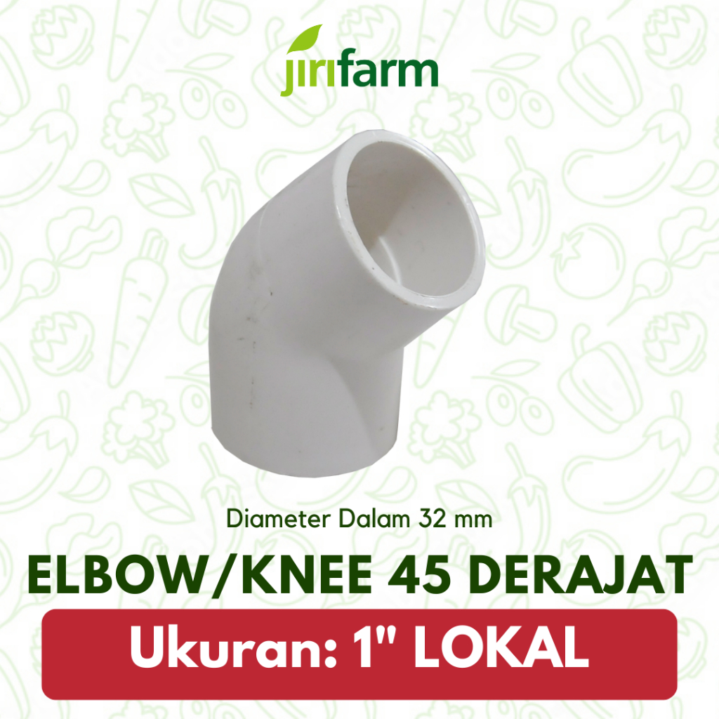 Jual JIRIFARM - Fitting Pipa Paralon 1 Inch Inci Knee Keni Elbow 45 ...