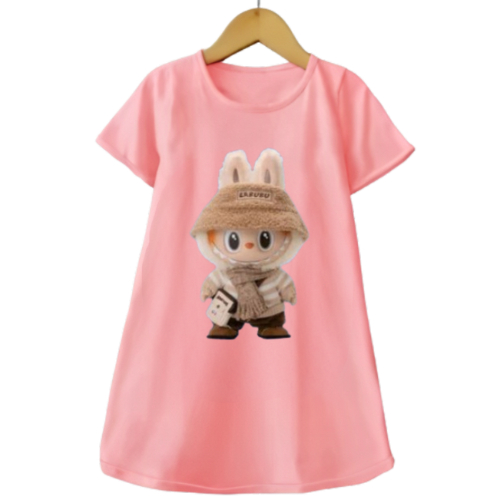 Jual daster anak perempuan usia 2-13 tahun motif labubu 2 terbaru/Dress ...