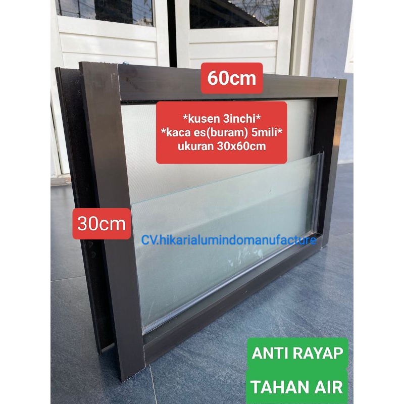 Jual JENDELA ALUMINIUM BOVEN ZIGZAG ukuran 30cmx60cm,warna COKLAT dan ...